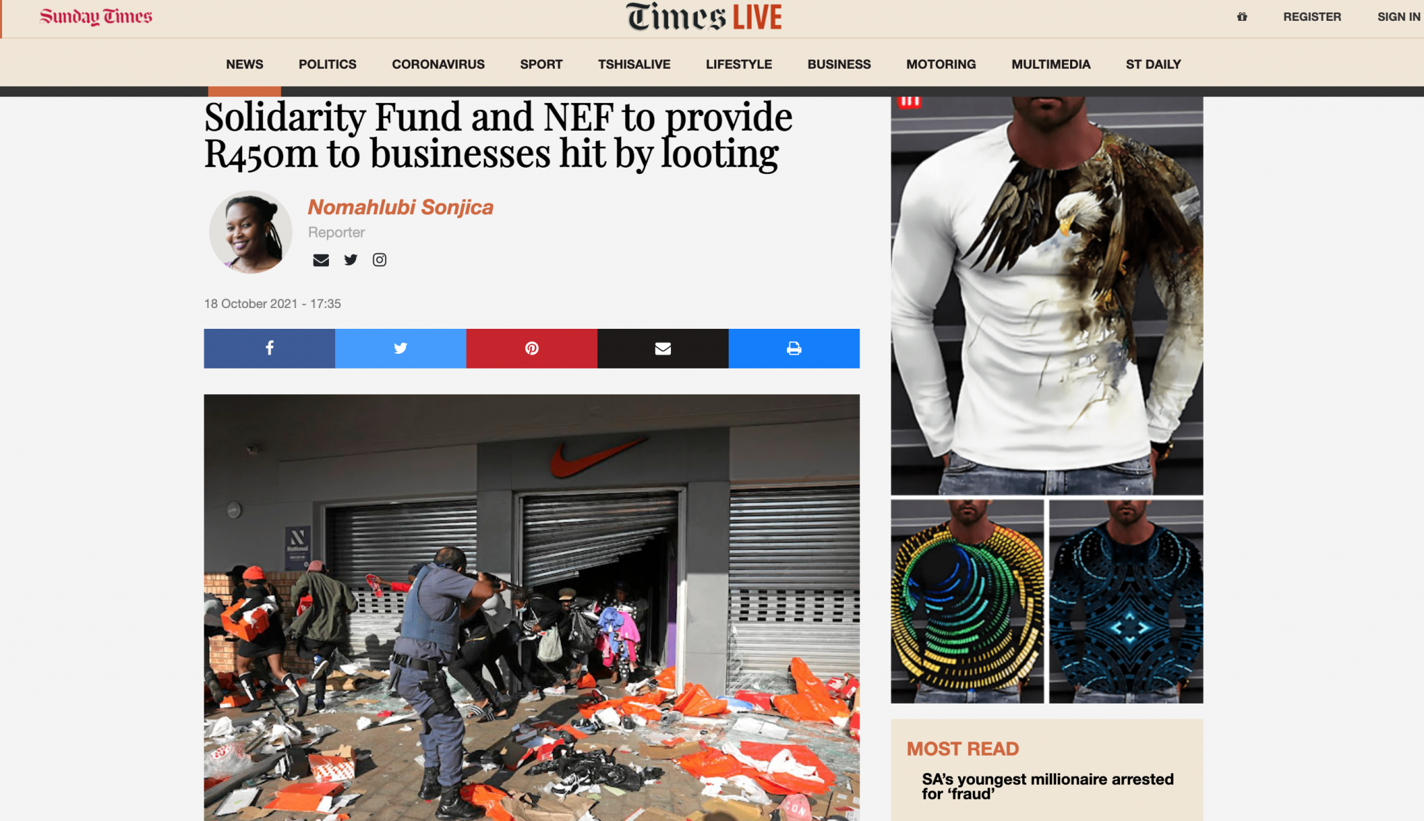 Solidarity Fund and NEF To Provide R450m To Businesses Hit By Looting ...